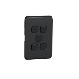 E&S Electrical Wholesalers Online | 3045C 5 Gang Iconic Skin-Extra Black
